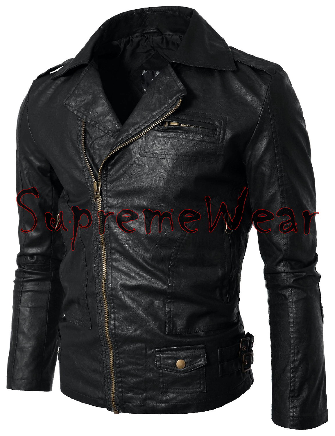 Handmade Men Stylish Classic Weist Stirps Design Leather Jacket, Men ...